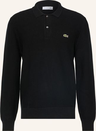 Lacoste Strick-Poloshirt schwarz