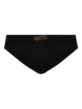 Dsquared2 culotte à logo brodé - Noir