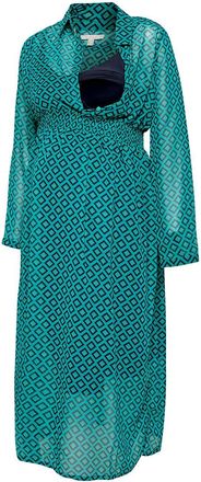 Esprit Damen Dress Maxi nurs ls AOP Kleid, Gr&uuml;n (Teal Green 372), (Herstellergr&ouml;&szlig;e: 36)