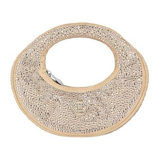 Philipp Plein Femme, Sacs, Beige, Taille: ONE Size Suede Mini Handle Bag Strass