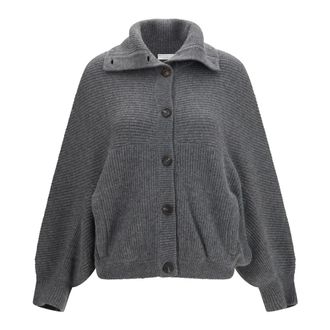 Brunello Cucinelli Kaschmir-Cardigan mit Stehkragen - - Knitwear - Damen - Grau - M