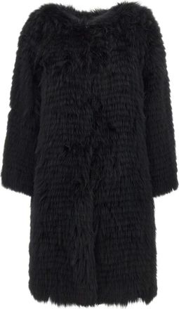 Frame Denim Manteau mi-long en fourrure de renard - Femme - Vestes - Noir - Taille: 48 FR