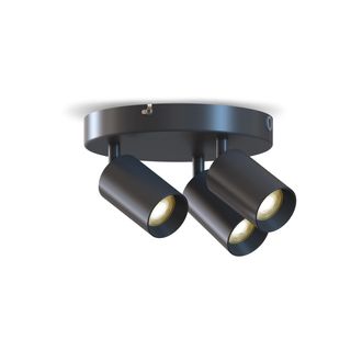 Calex LED Deckenlampe, 3-flammig GU10 Spots, Deckenstrahler, Schwenkbar, Rund, Schwarz & Gold