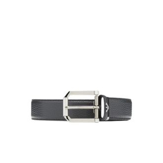 Emporio Armani Grained Leather Belt - - Accessories - Herren - Schwarzk - ONE SIZE