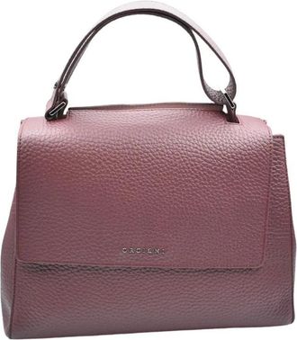 Orciani Hobo Bags - Medium Structured Handbag In Hammered Leather - Gr. unisize - in Rosa - f&uuml;r Damen