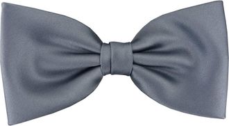 TigerTie vorgebundene Fliege Schleife in silbergrau Einfarbig Uni + Geschenkbox