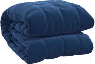 vidaXL Gewichtsdecke Blau 200x220 cm 9 kg Stoff Vidaxl