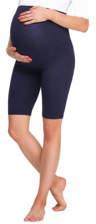 Be Mammy Damen Kurze Umstandsleggings BE20-259(Marineblau, XL)