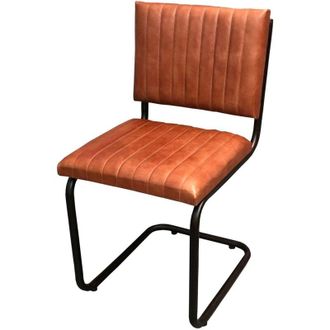 M&S Collection M&s - Chaise industrielle 43x53x89 cm en cuir et fer