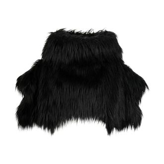 Comme Des Gar&ccedil;ons Femme, Vestes, Noir, Taille: 38 FR Veste Cape Courte en Fausse Fourrure