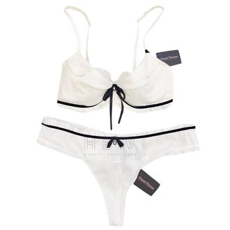 Chantal Thomass Ivory Leavers Lace Pad Bra & Thong Set Size M