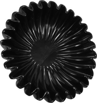 Garneck Schwarze Geriffelte Deko-schale Aus Kunstharz Dekorative Schale F&uuml;r Zuhause Schmuckschale F&uuml;r Eingangsbereich Obstschale Snackschale