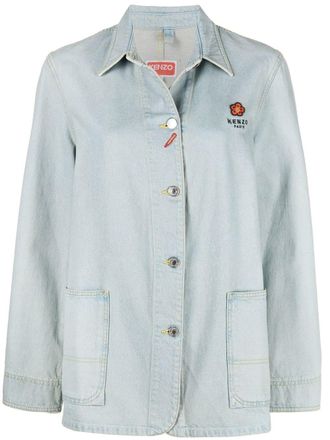 Kenzo x Nigo veste en jean à logo brodé - Bleu