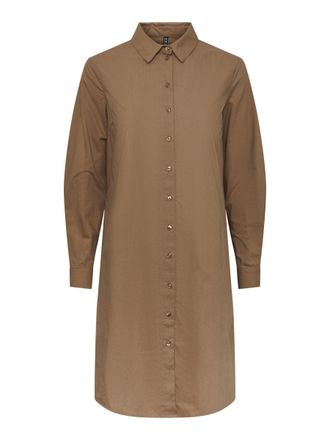 Pieces Damen Pcjayla Ls Shirt Dress Noos Bc, Fossil, S