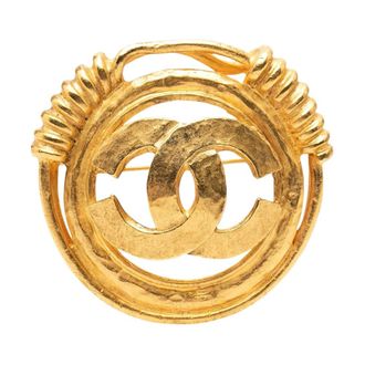 Chanel Broche d&eacute;corative ronde Pre-owned - Femme - Pre-owned - Jaune - Taille: ONE Size