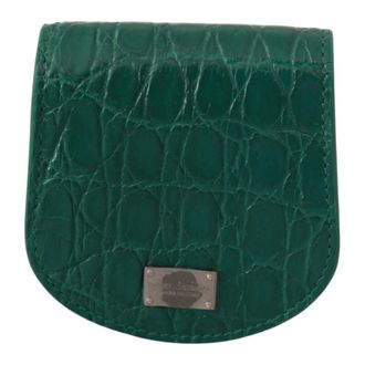 Dolce & Gabbana Luxuri&ouml;se exotische Hautm&uuml;nzgeh&auml;use Brieftasche - - Accessories - Herren - Gr&uuml;n - ONE SIZE