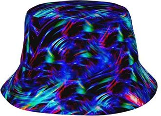 Generic Mode Seau Chapeau Éclaboussures néon phosphorescentes Pecheur Chapeaux Casual Bonnet de Soleil pour Sports Hommes Été