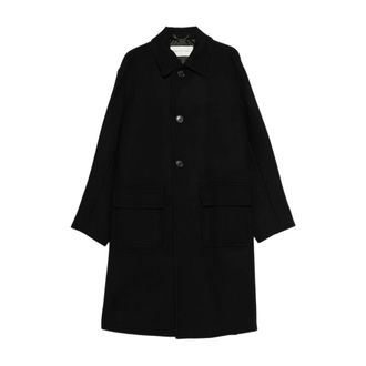 Dries Van Noten Homme, Manteaux, Noir, Taille: L Manteau crois&eacute;