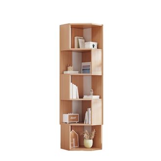 Generic Eck-B&uuml;cherregal, modernes und kreatives B&uuml;cherregal, B&uuml;cherregal, geeignet for die Aufbewahrung von B&uuml;chern, Fotoalben und Dekorationsgegenst&auml;nden zu 