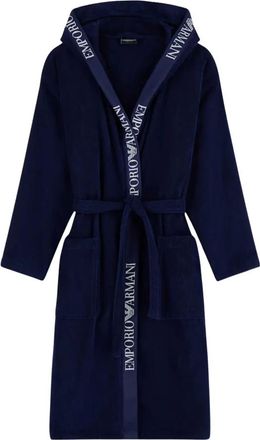 Emporio Armani Robe en tissu &eacute;ponge - Homme - V&ecirc;tements de nuit et de d&eacute;tente - Bleu - Taille: S