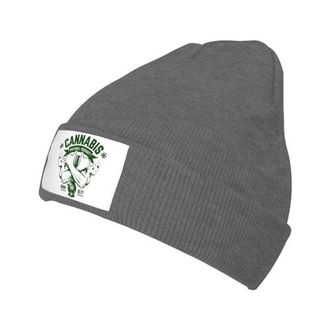 Generic Coupe-Vent Tricot&eacute; Bonnet, Mains crois&eacute;es, Homme Blanc, Symbole du Cannabis, L&eacute;ger Beanie Hats, Bonnet Hiver Chaud Tricot pour Femme, Ski, Sports
