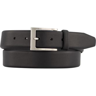 HUGO BOSS Herren G&uuml;rtel schwarz Glattleder