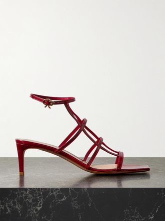 Gianvito Rossi Sandales En Cuir Glac&eacute; 55 - Rouge