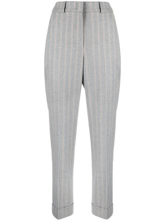 PESERICO Gestreifte Cropped-Hose - Grau