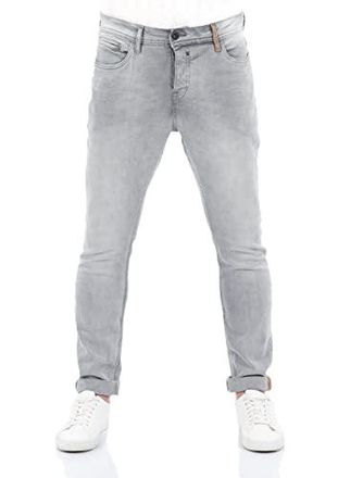 Riverso RIVToni Pantalon en jean pour homme Coupe fuselée Coton Denim Stretch Noir Bleu Gris W29 W30 W31 W32 W33 W34 W36 W38 W40, Gris denim (G113), 36W x 30L