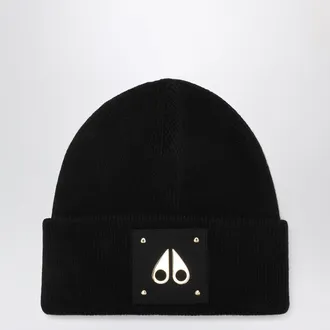 Moose Knuckles Gold Series Icon Schwarze Wollm&uuml;tze