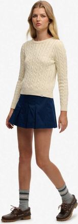 Superdry Mini jupe-short pliss&eacute;e - Bleu marine intense