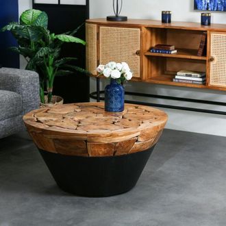 Pier Import Pier Import - Table basse ronde racine de teck m&eacute;tal canada