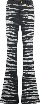 Roberto Cavalli jean skinny à imprimé zèbre - Noir