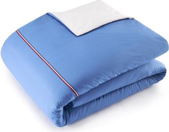 Tommy Hilfiger Baumwolle Bettwäsche-Garnitur Plain with Ribbon Farbe Abyss Größe 200x200+2x80x80