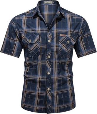 Generic VYLYNL Chemise &agrave; manches courtes pour homme - R&eacute;sistante aux taches et aux plis - Coupe r&eacute;guli&egrave;re - Style formel - Affaires d&eacute;contract&eacute;es - Chemise &agrave; 