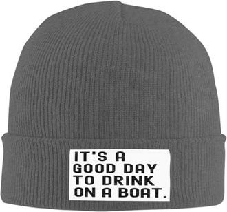 Generic Amateurs De Bateaux, Cest Une Belle Journée pour Boire Un Verre sur Un Bateau Unisex Bonnet De Pêcheur Confortable Bonnets Hiver Élastique Watch Cap p