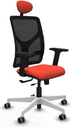 Piqueras y Crespo Gepolsterter Stuhl mit 2D-Armlehnen, h&ouml;henverstellbarer Lendenwirbelst&uuml;tze und festem Kopfteil, ausgestattet mit Syncro/Traslack und Schneideschaum, S