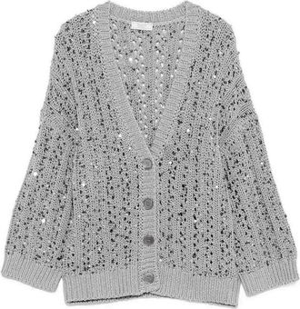 PESERICO Pull Col Rond - Gris Clair