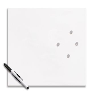 Eurographics Eurographics Memo Board MB-WHITE3030 Magnet- und Schreibtafel aus Glas in wei&szlig; (inklusiv Stift + Magnete) White, 30x30cm