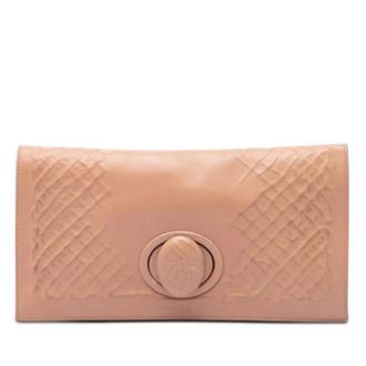 Bottega Veneta Pre-owned Embossed Woven Clutch - - Pre-owned - Damen - Braun - ONE SIZE