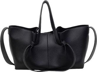 Generic Sac &agrave; main fourre-tout simple en cuir synth&eacute;tique de couleur unie, sac &agrave; bandouli&egrave;re polyvalent, grande capacit&eacute;, sac fourre-tout pour voyage, rendez-