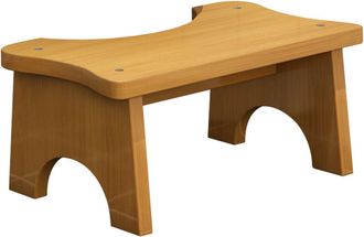 Cabilock Toilettenhocker aus Massivem Holz Rutschfester Tritthocker für Erwachsene Kompakter Bad Fußhocker Vielseitiger Sitz und Stehhilfe für Badezimmer