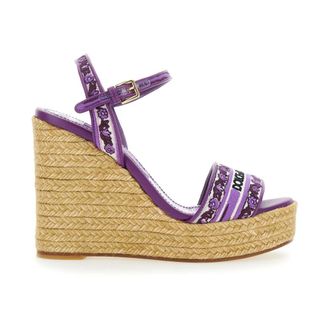 Dolce & Gabbana Bestickte Keilsandalen - - Shoes - Damen - Lila - 37 EU