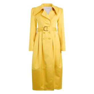 Philosophy di Lorenzo Serafini Trench-coat &eacute;l&eacute;gant avec ceinture coordonn&eacute;e - Femme - Manteaux - Jaune - Taille: 36 FR