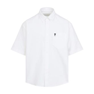 Ami Homme, Chemises, Blanc, Taille: 2XL Boxy Short Sleeve Shirt
