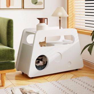 Generic Sideboard Beistelltisch mit Rollen, abgerundete Ecken, mobil und platzsparend, Stabiler Stauraum, Rolltisch für Wohnzimmer, Schlafzimmer und Büro, rob