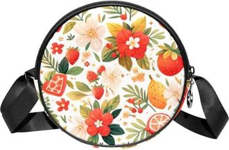 Generic Sac &agrave; bandouli&egrave;re Circle pour femme, petit sac &agrave; bandouli&egrave;re color&eacute; avec fermeture &eacute;clair, bretelles r&eacute;glables, sac &agrave; main rond d&eacute;contract&eacute; pour femme