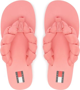 Tommy Jeans Zehentrenner Tommy Jeans Braided Thong Beach Sandal EN0EN02877 Rosa