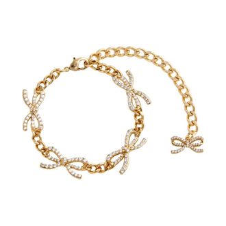 Self Portrait Crystal Bow Bracelet - - Accessories - Damen - Gelb - ONE SIZE