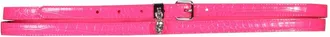 Alexander McQueen Skull and Pav&egrave; Crocodile Leather Belt - Pink